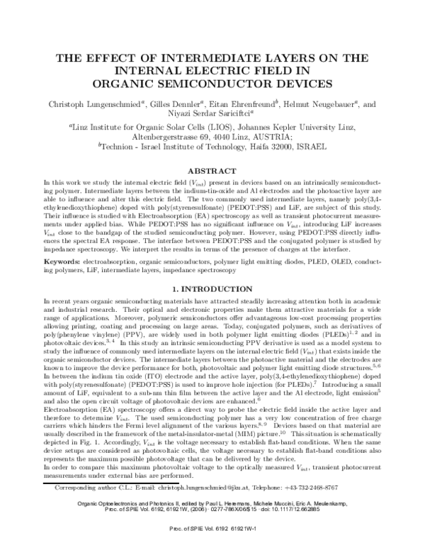 (PDF) The effect of intermediate layers on the internal electric field ...