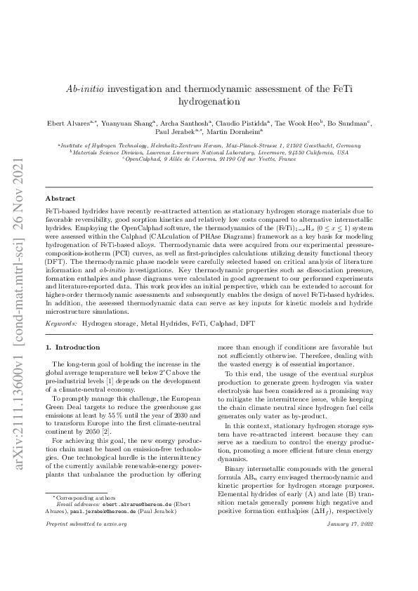 Pdf Ab Initio Investigation And Thermodynamic Assessment Of The Feti