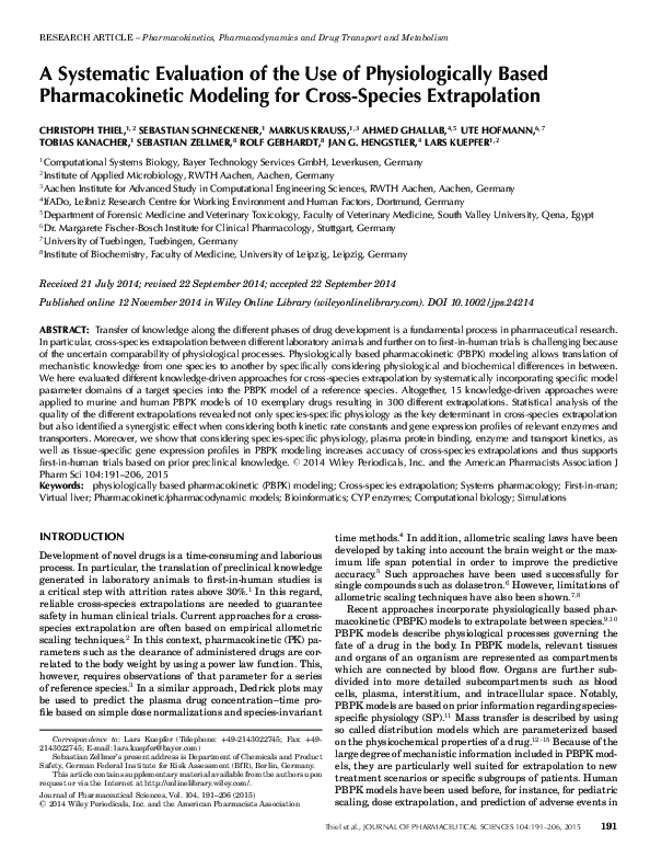 (PDF) A Systematic Evaluation of the Use of Physiologically Based Pharmacokinetic Modeling for ...
