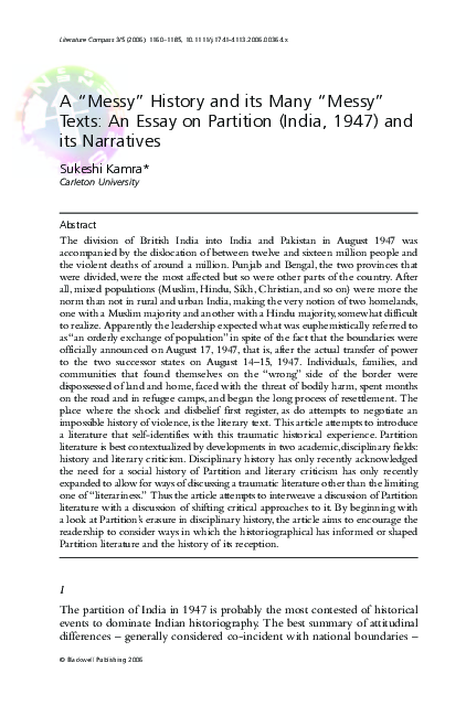 (PDF) A "Messy" History and its Many "Messy" Texts: An Essay on ...