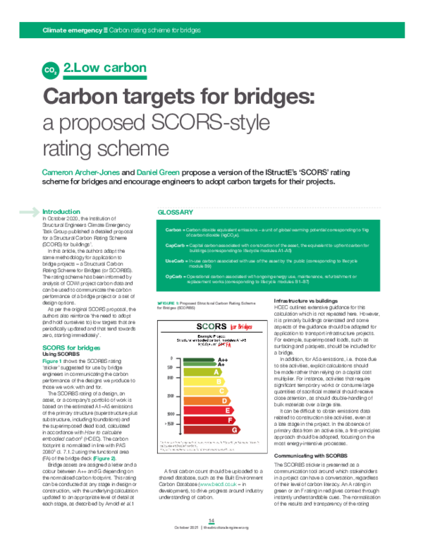 (PDF) Carbon targets for bridges: a proposed SCORS-style rating scheme