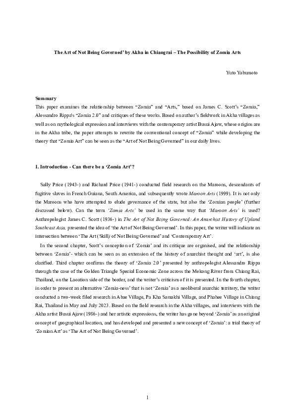 (PDF) The Art of Not Being Governed' by Akha in Chiangrai -The ...