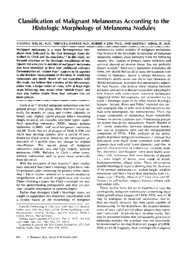 (PDF) Classification of Malignant Melanomas According to the Histologic Morphology of Melanoma ...