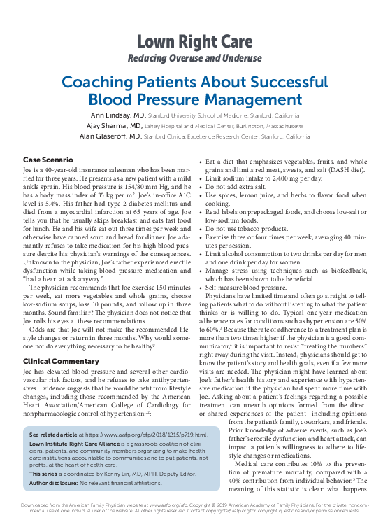 (PDF) Coaching Patients About Successful Blood Pressure Management
