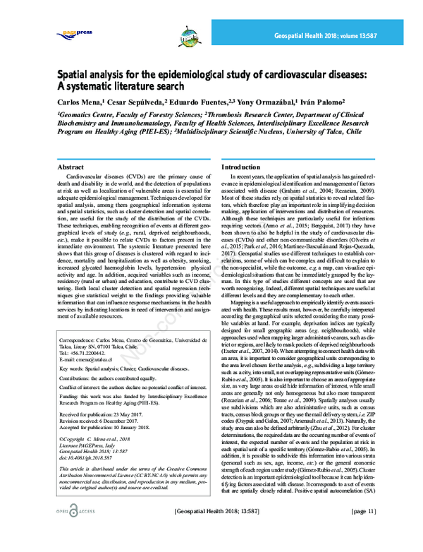 (PDF) Spatial analysis for the epidemiological study of cardiovascular ...