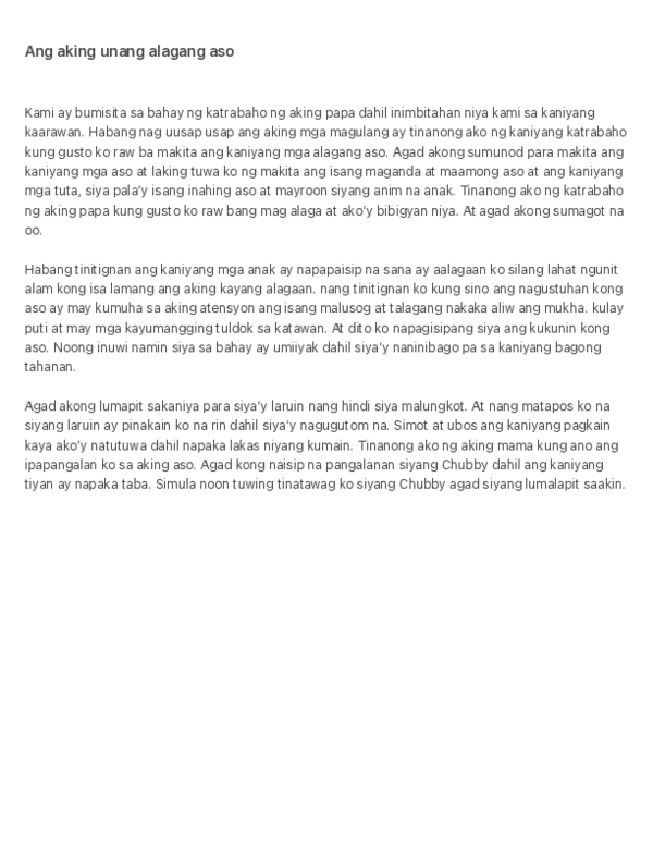 (PDF) Ang aking unang alagang aso