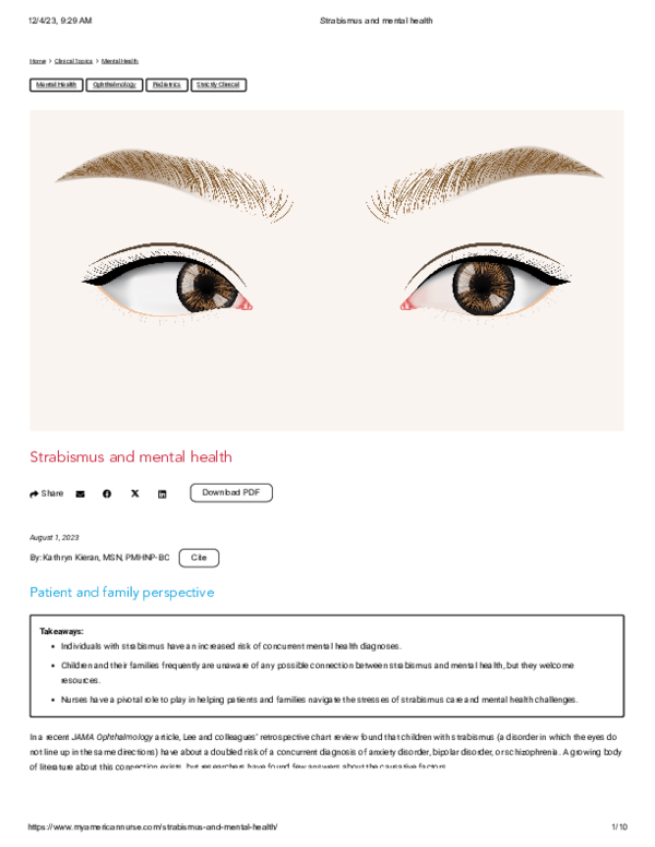 (PDF) Strabismus and mental health