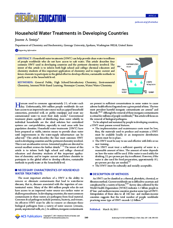 (PDF) Household Water Treatments in Developing Countries