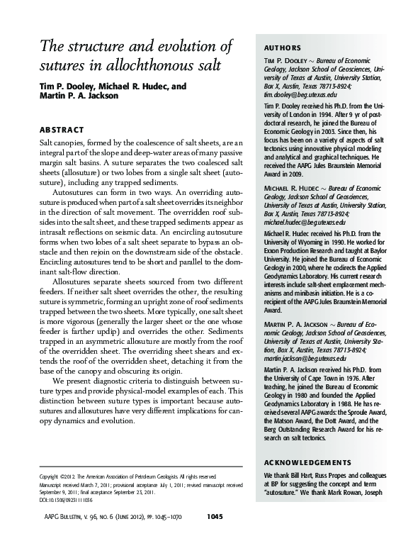 (PDF) Suture Types in Allochthonous Salt Canopies