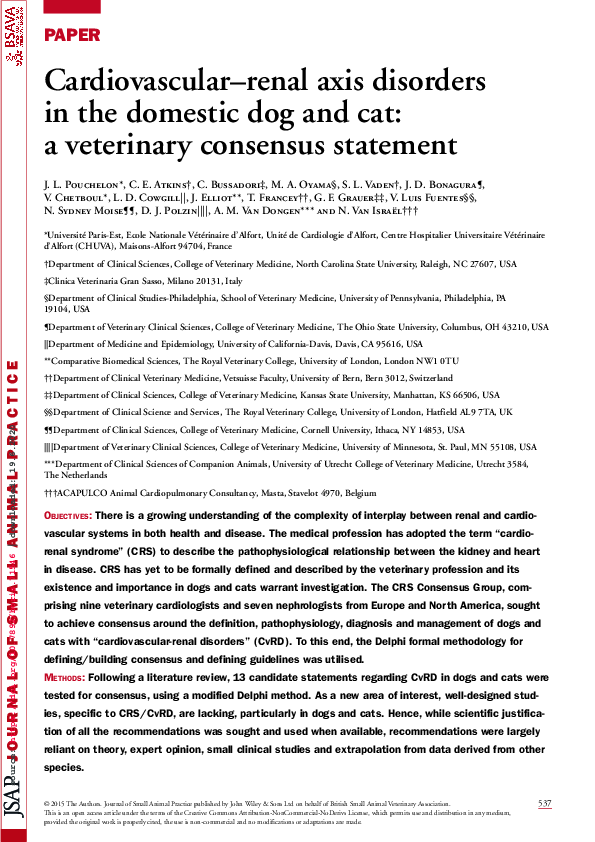 (PDF) Cardiovascular–renal axis disorders in the domestic dog and cat ...