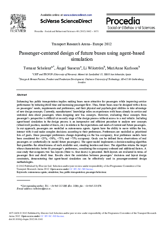 (PDF) Passenger-Centered Design of Future Buses using Agent-based Simulation