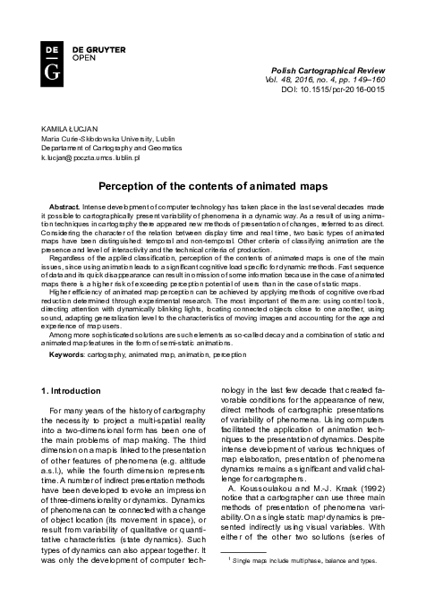 (PDF) Perception of the contents of animated maps