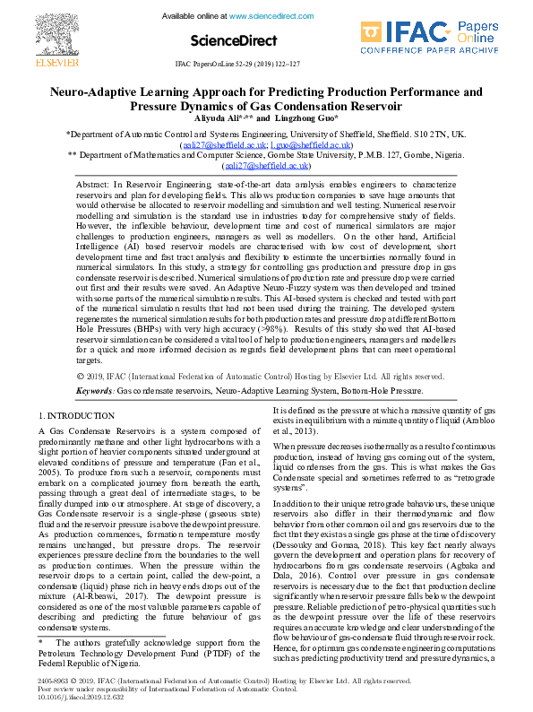 (PDF) Neuro-Adaptive Learning Approach for Predicting Production Performance and Pressure ...