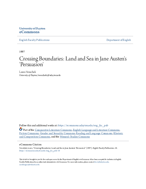 (PDF) Crossing Boundaries: Land and Sea in Jane Austen's 'Persuasion