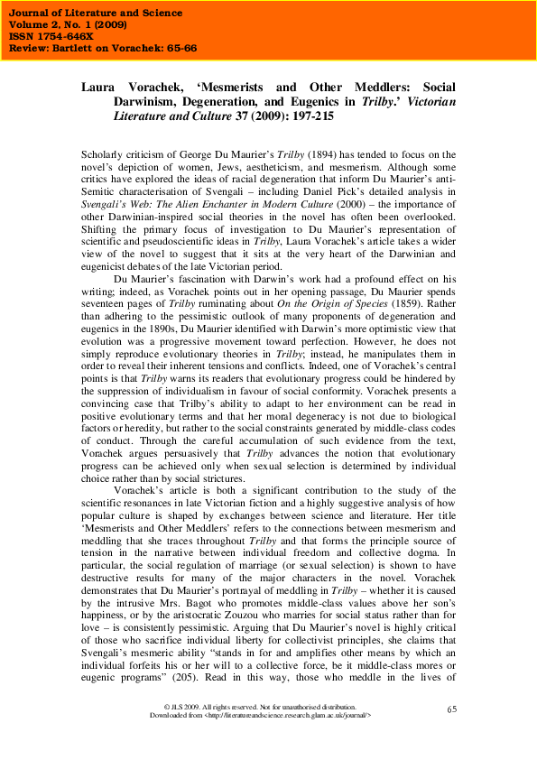 (PDF) Mesmerists and Other Meddlers: Social Darwinism, Degeneration ...