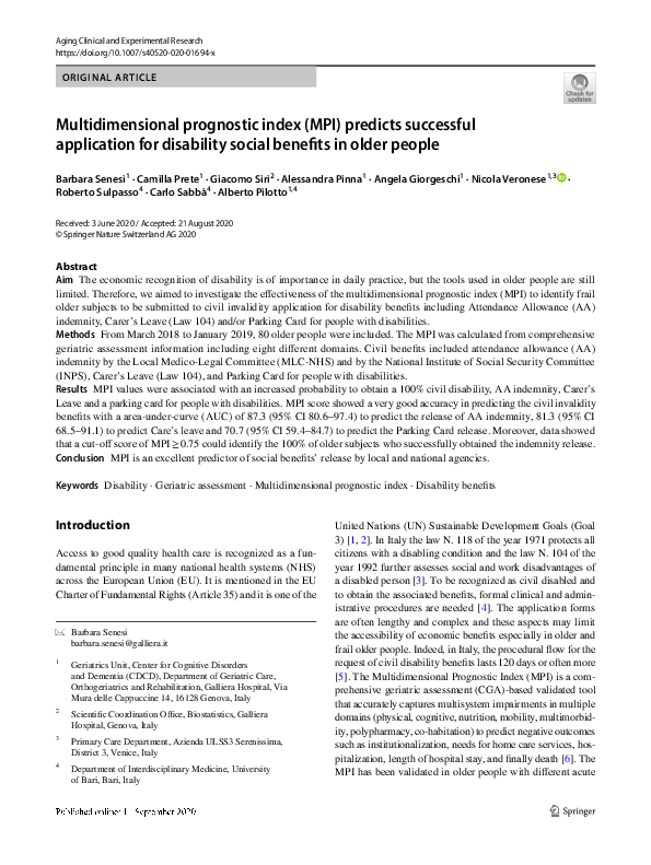 (PDF) Multidimensional prognostic index (MPI) predicts successful ...
