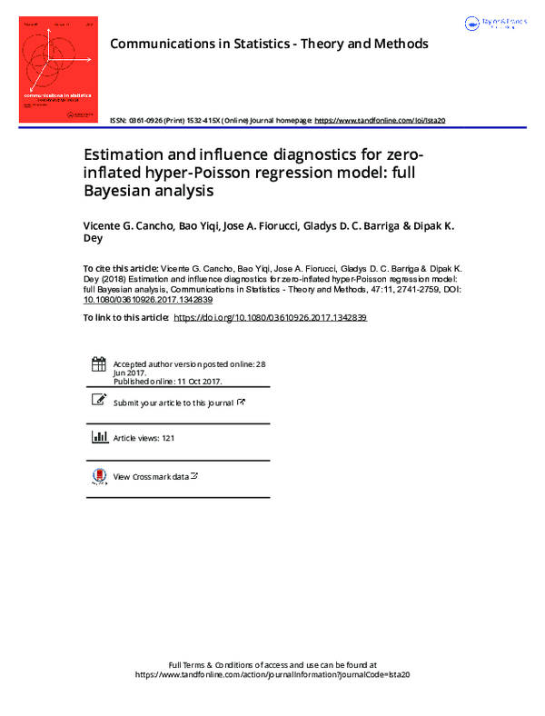 (PDF) Estimation and influence diagnostics for zero-inflated hyper-Poisson regression model ...