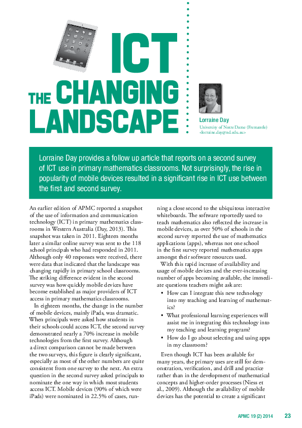 (PDF) ICT: The changing landscape
