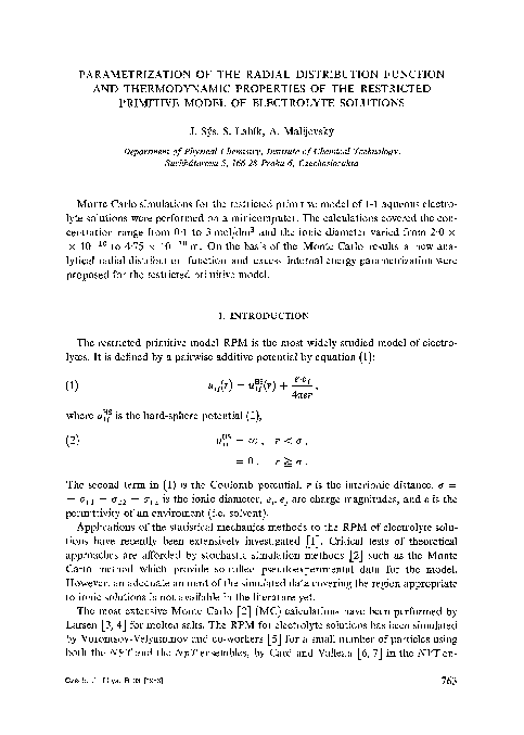 (PDF) Parametrization of the radial distribution function and ...