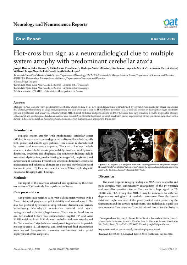 (PDF) Hot-cross bun sign as a neuroradiological clue to multiple system ...
