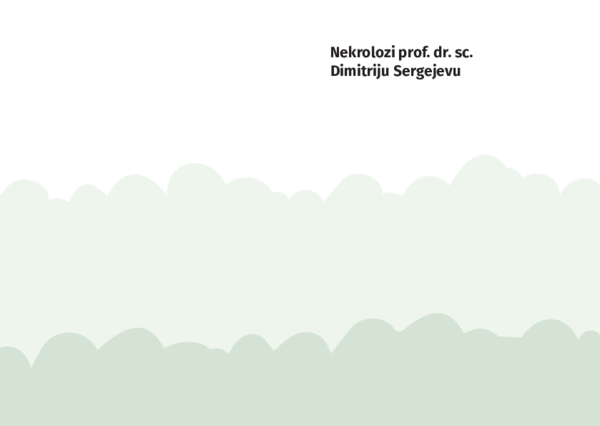 (PDF) Nekrolozi prof. dr. sc. Dimitriju Sergejevu | Goran Batina ...