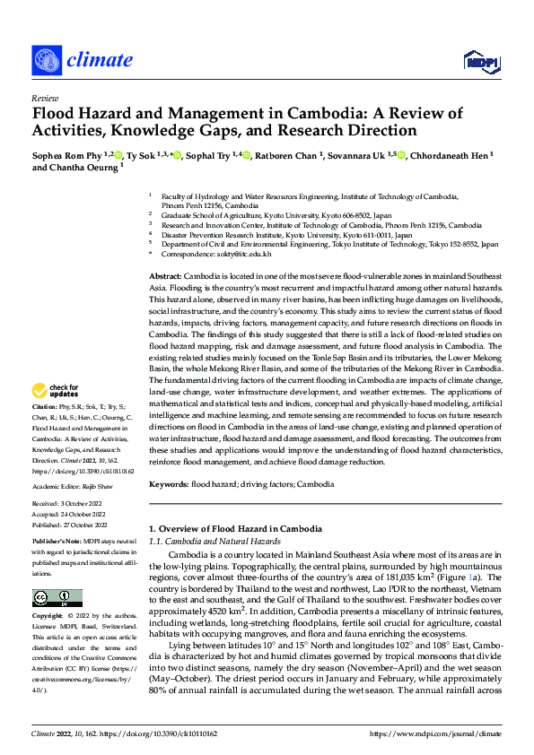 (PDF) Flood Hazard and Management in Cambodia: A Review of Activities, Knowledge Gaps, and ...