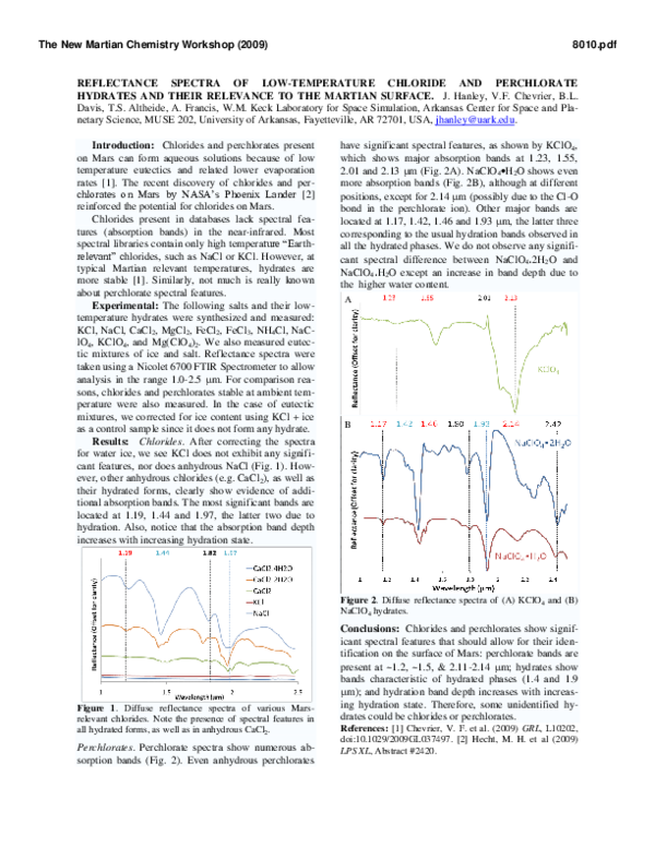 (PDF) Reflectance Spectra of Low-Temperature Chloride and Perchlorate ...