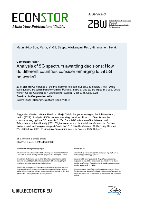 (PDF) Analysis of 5G spectrum awarding decisions: How do different ...