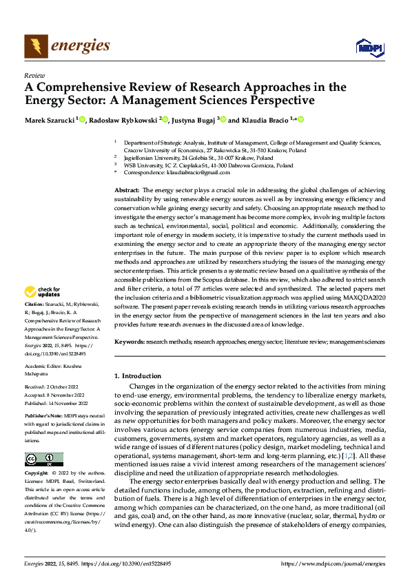 (PDF) A Comprehensive Review of Research Approaches in the Energy ...