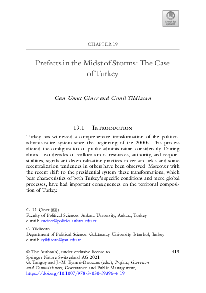 (PDF) Prefects in the Midst of Storms: The Case of Turkey