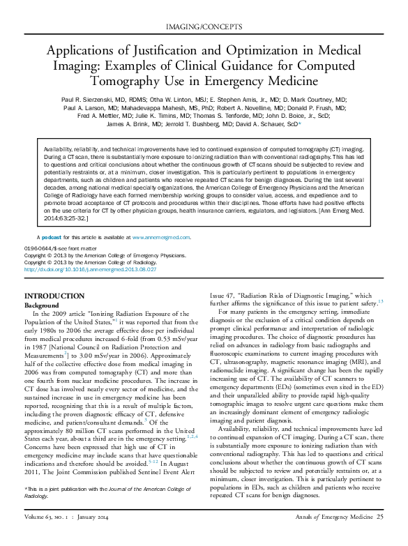 (PDF) Applications of Justification and Optimization in Medical Imaging ...