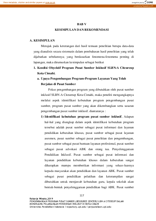 (PDF) Pengembangan Program Pusat Sumber (Resource Center) SLBN-A ...