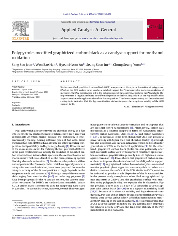 Polypyrrole-modified graphitized carbon black as a catalyst support for ...