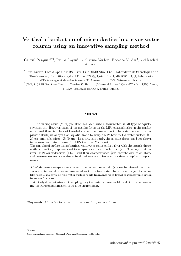 (PDF) Vertical distribution of microplastics in a river water column ...