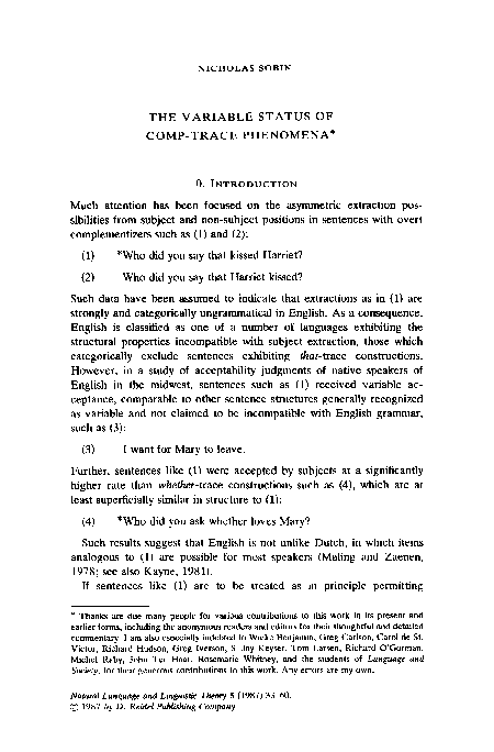 (PDF) The variable status of comp-trace phenomena | Nicholas J Sobin ...