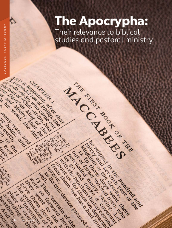 (PDF) Revelance of Apocrypha in biblical studies and pastoral ministry