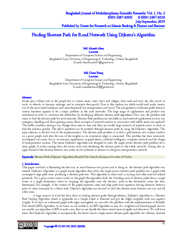 (PDF) Finding Shortest Path for Road Network Using Dijkstra’s Algorithm (PDF) Finding Shortest Path for Road Network Using Dijkstra’s Algorithm