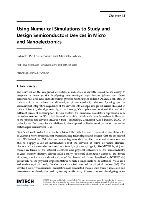 Using Numerical Simulations to Study and Design Semiconductors Devices in Micro and Nanoelectronics