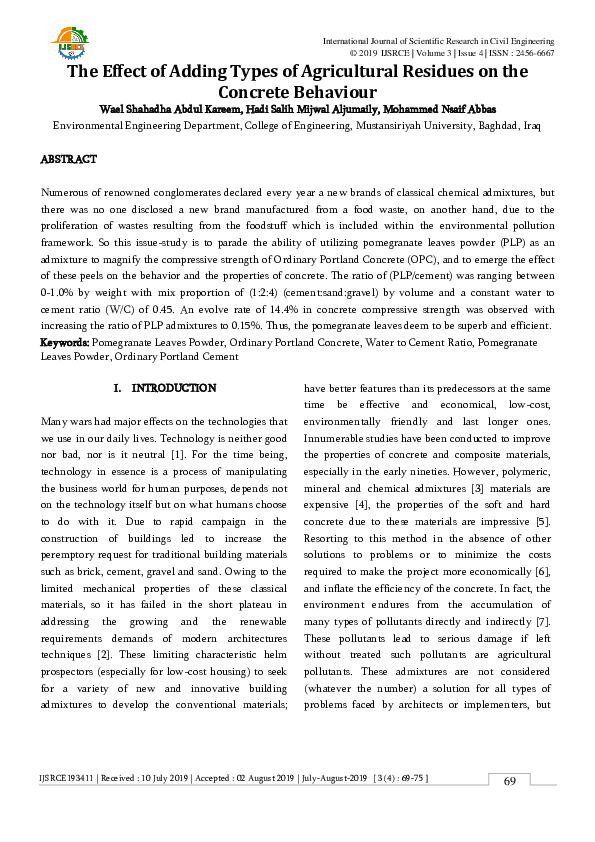 (PDF) The Effect of Adding Types of Agricultural Residues on the ...