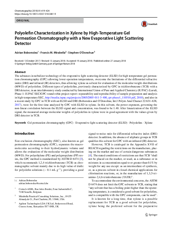 (PDF) Polyolefin Characterization in Xylene by High-Temperature Gel ...