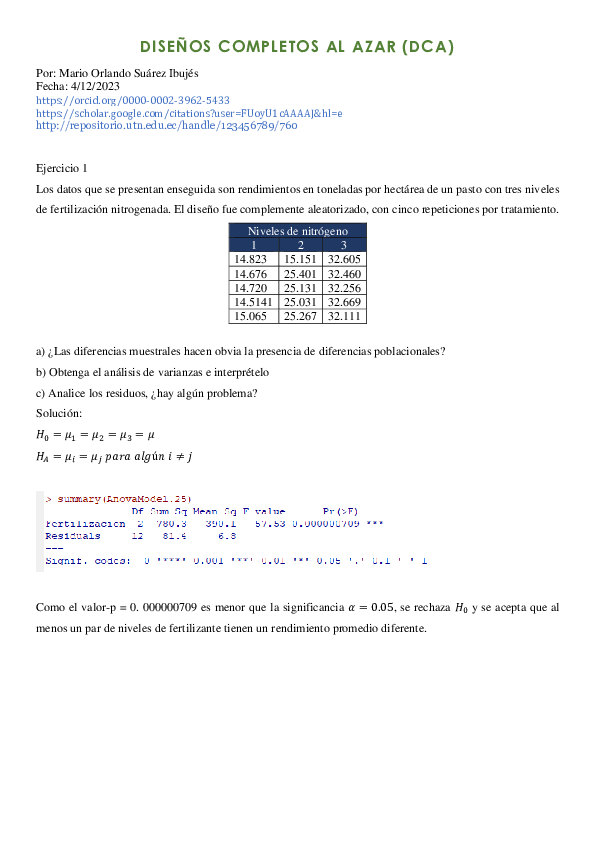 (PDF) DISEÑOS COMPLETOS AL AZAR (DCA