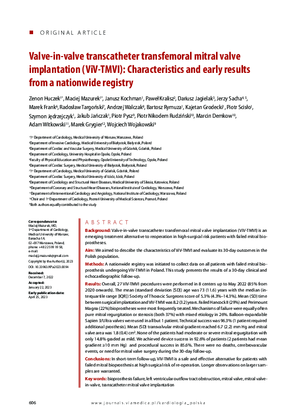(PDF) Valve-in-valve transcatheter transfemoral mitral valve ...