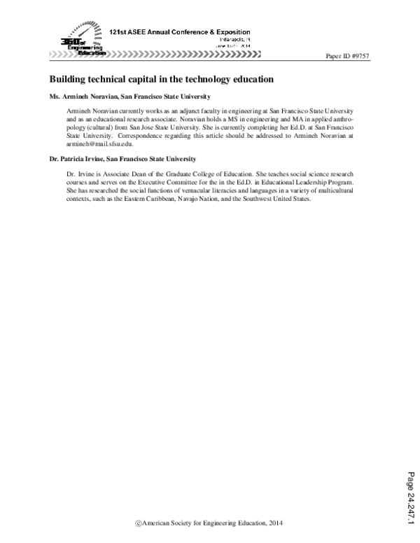 (PDF) Building Technical Capital in Technology Education