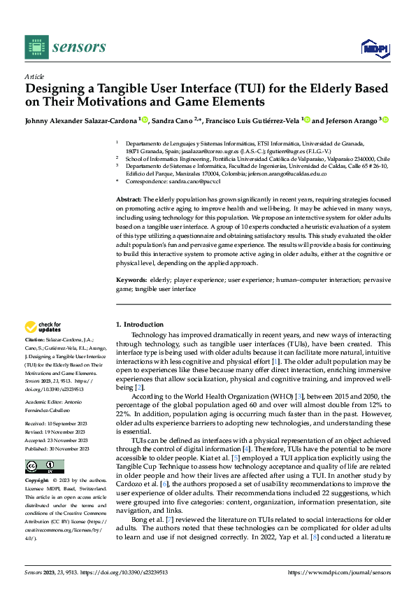 (PDF) Designing a Tangible User Interface (TUI) for the Elderly Based on Their Motivations and ...