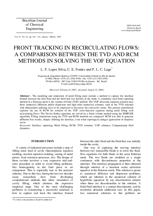 (PDF) Front tracking in recirculating flows: a comparison between the TVD and RCM methods in ...