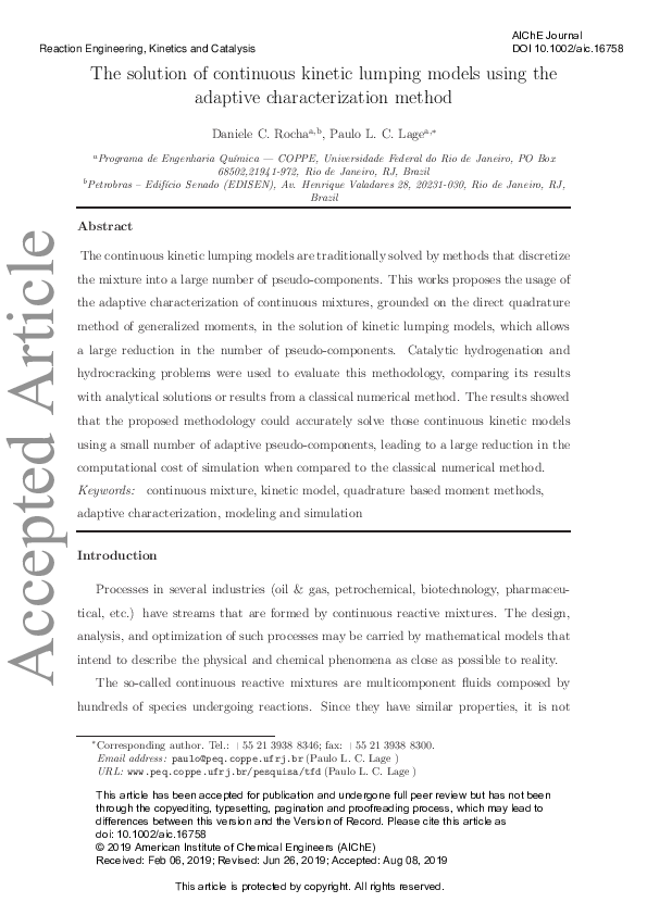 (PDF) Adaptive Method for Kinetic Lumping Models