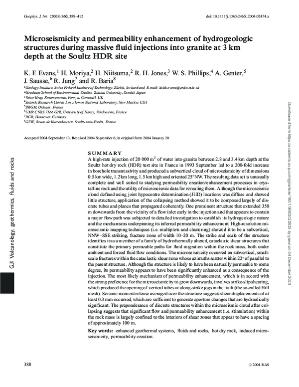 (PDF) Microseismicity and permeability enhancement of hydrogeologic ...