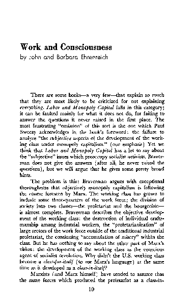 (PDF) Work and Consciousness