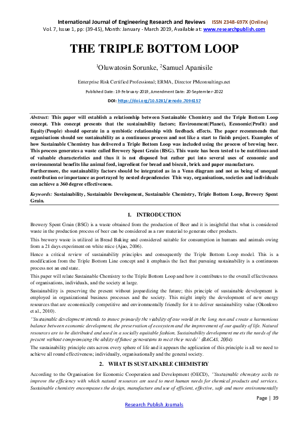 (PDF) The Triple Bottom Loop