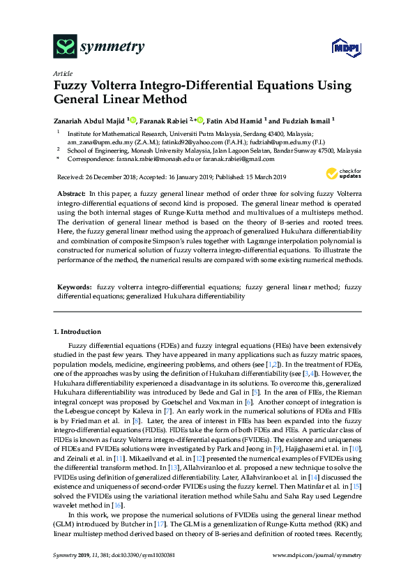 (PDF) Solving Fuzzy Volterra Equations with GLM